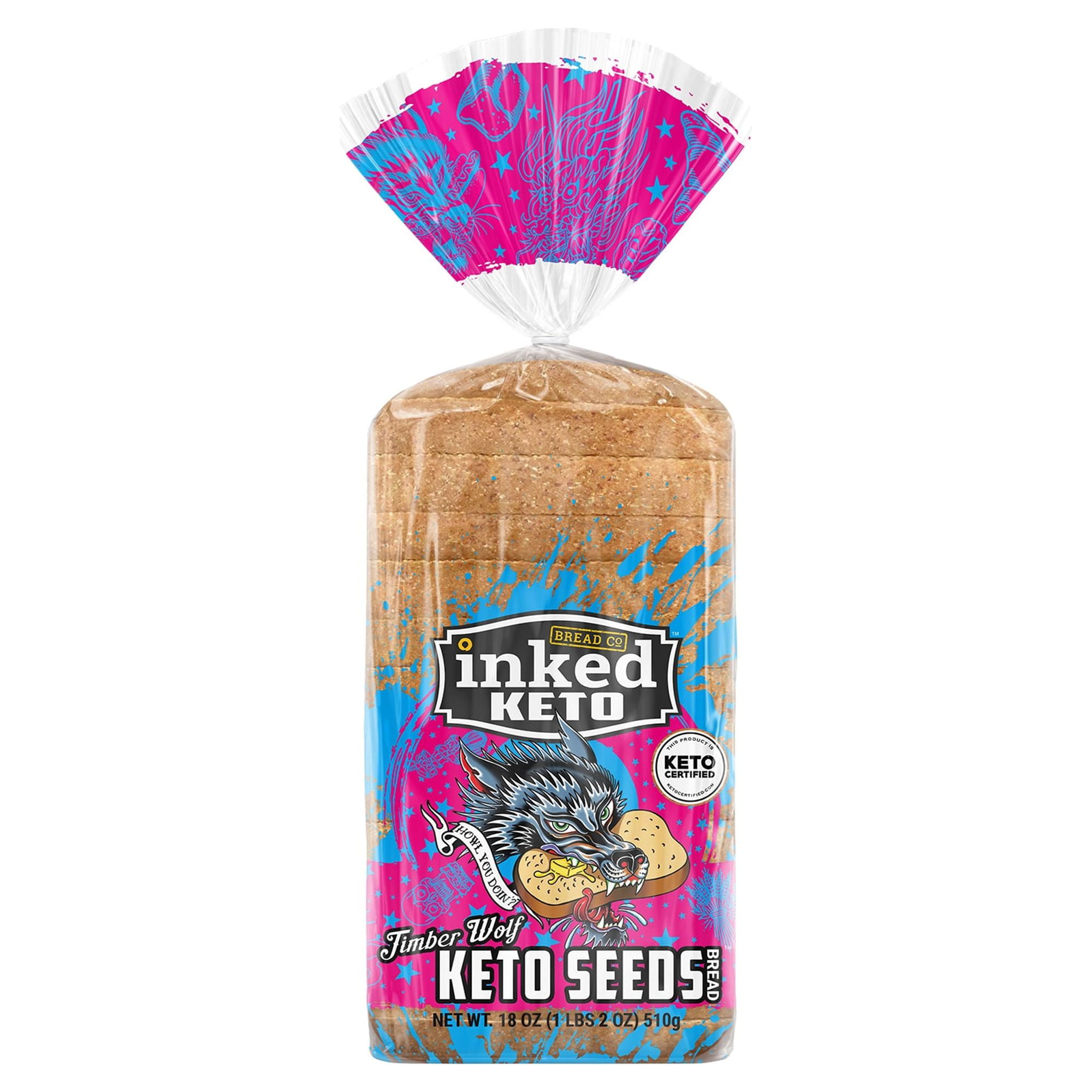 Inked Organics Timber Wolf Keto Seeds Bread 18oz Paleo Certified No ...