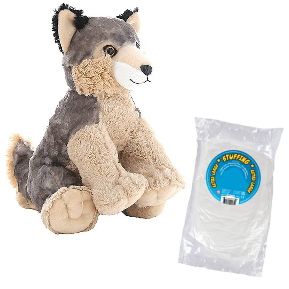 Plush Gear Timber The Wolf 16" Plush Kit, Stuffed Animal Toy with Hand ...