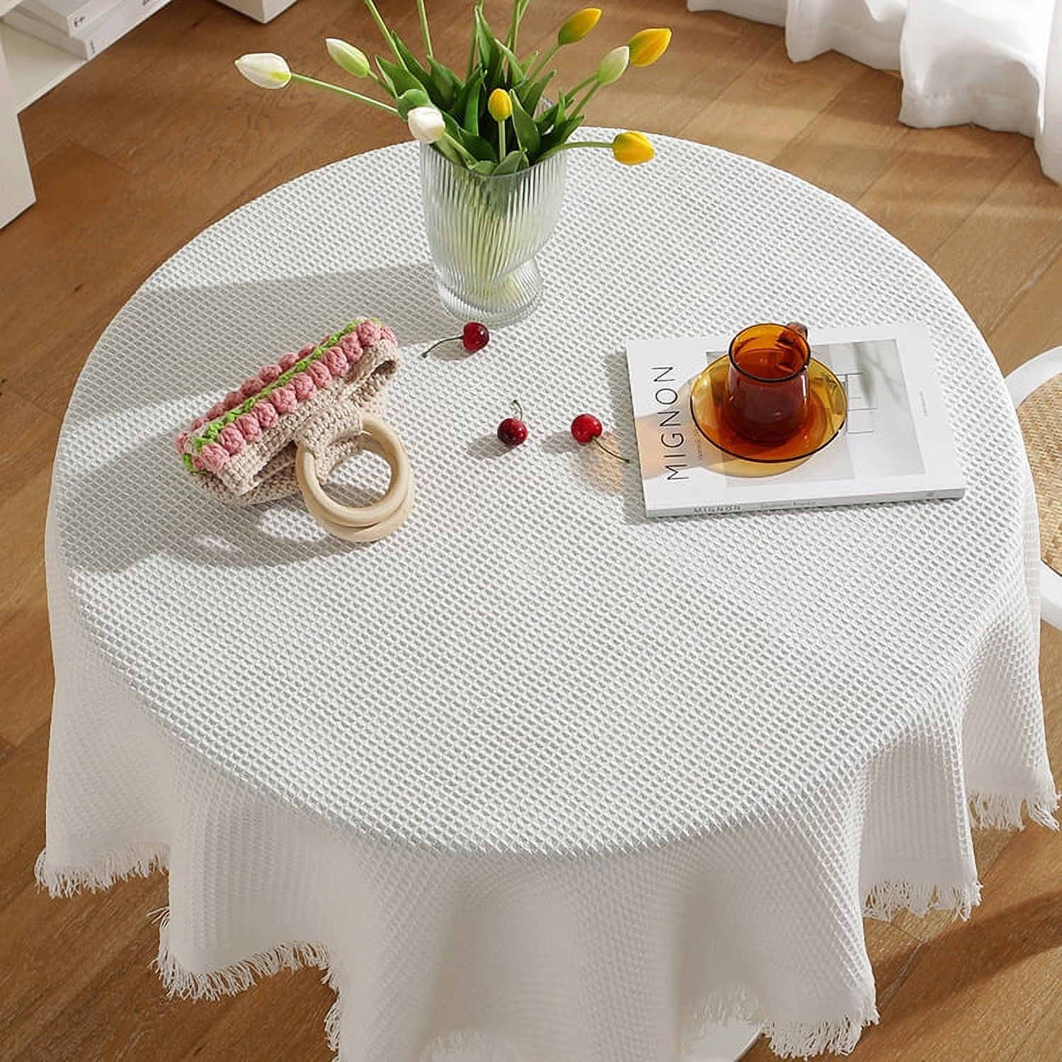 TimberNosh Lace white tablecloth style for round and square tables ...