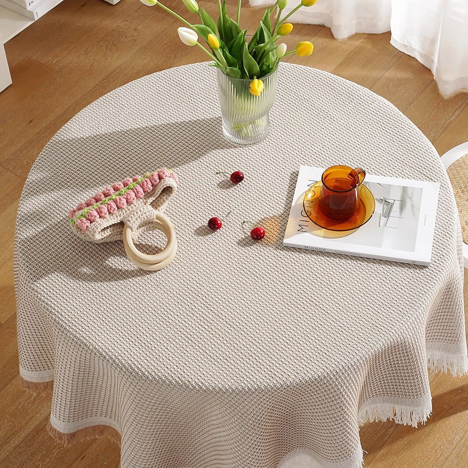 TimberNosh Lace white tablecloth style for round and square tables ...