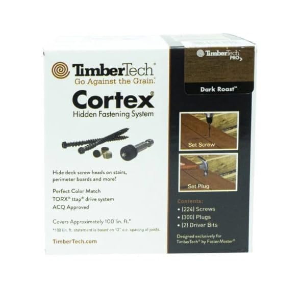 TimberTech Cortex Hidden Plug Fasteners – Dark Roast (100 ln/ft ...