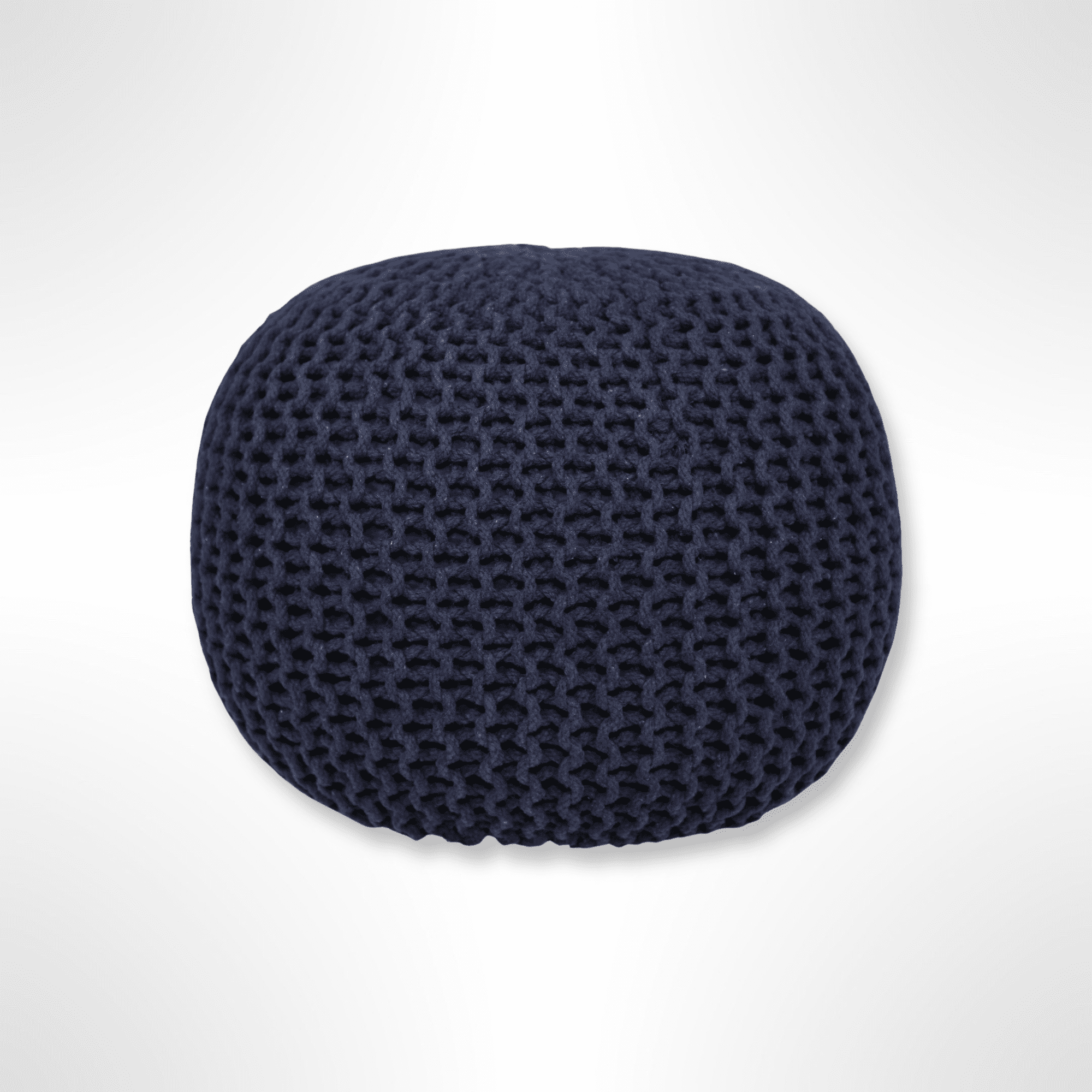 Timberbrook Designs Lychee Cotton Knit Pouf Ottoman Navy Blue - Walmart.com