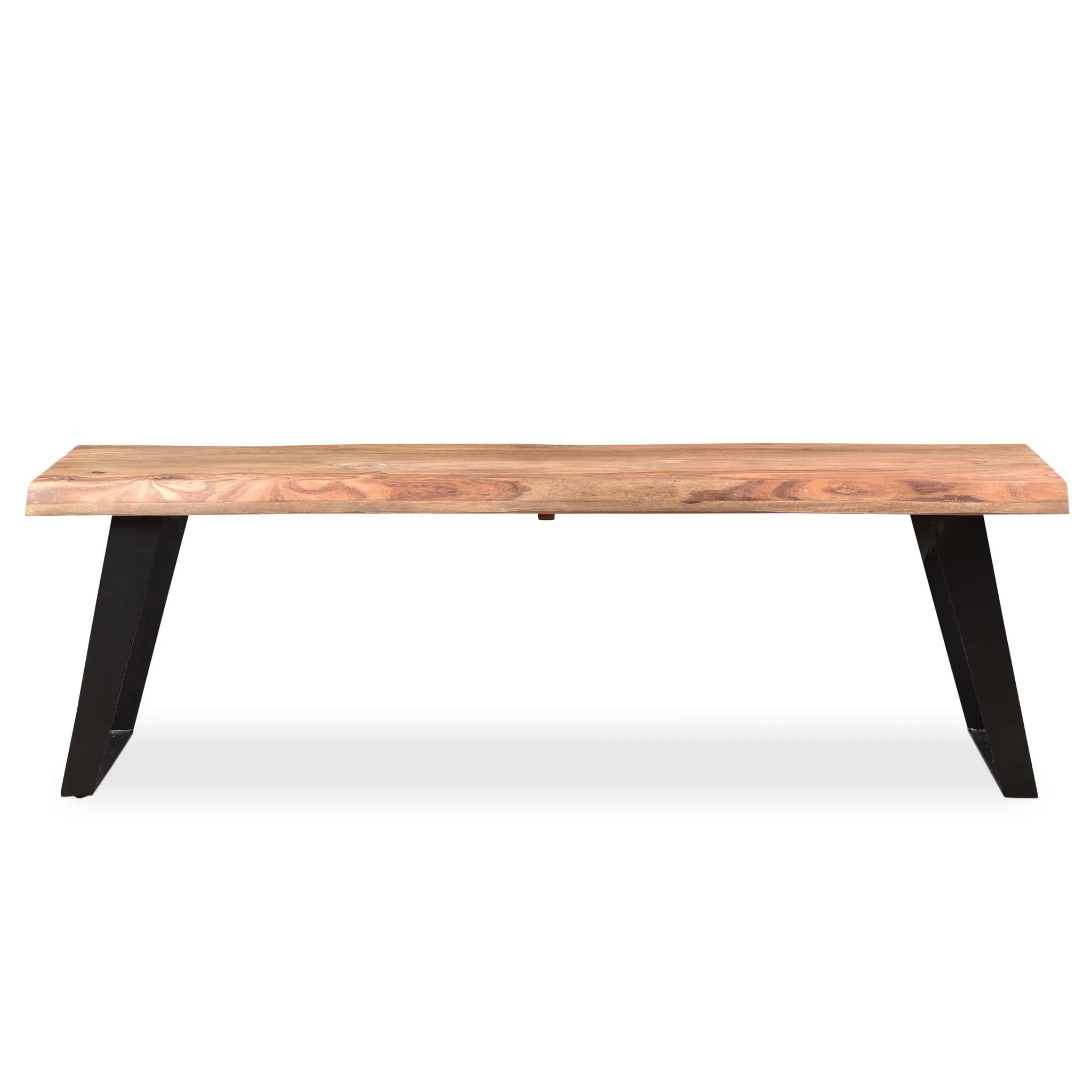 Timbergirl Sheesham Wood Live Edge Bench with black iron legs - Walmart.com