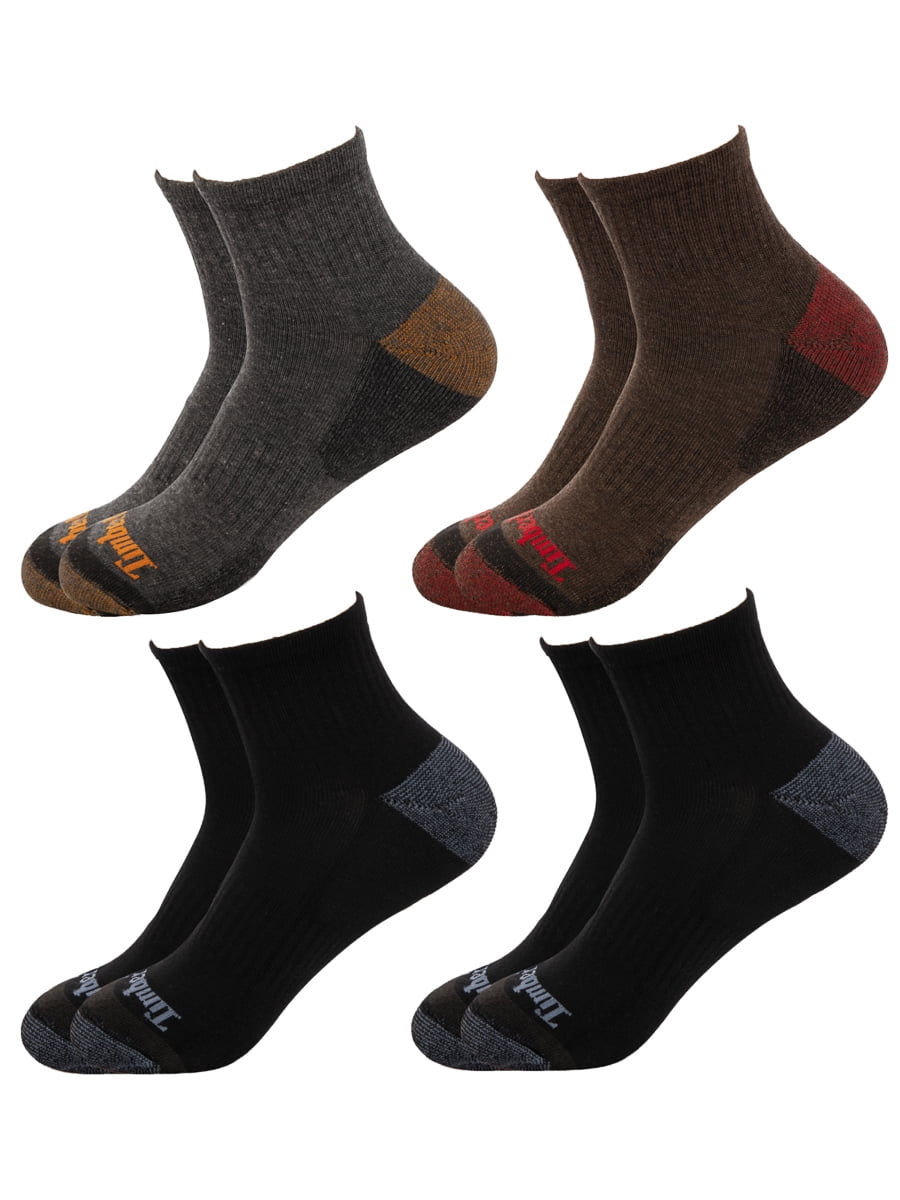 Timberland Men's 4-Pack Half Cushioned Quarter Socks - Walmart.com