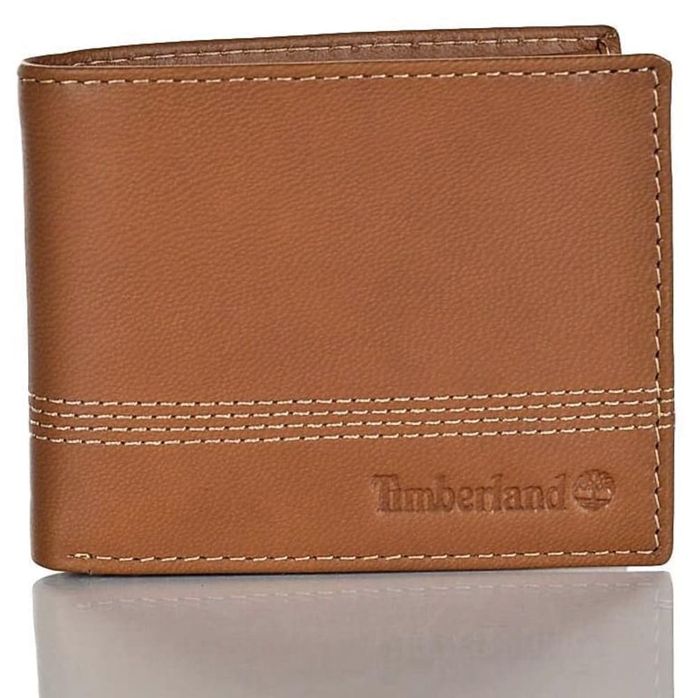 Timberland Men's Wallet Leather Cloudy Quad Stitched Bifold Wallet ...