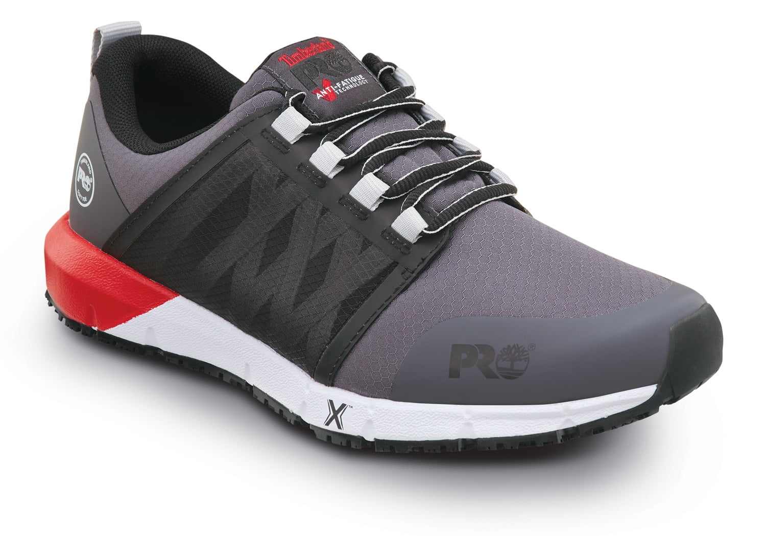 Timberland PRO Radius, Men's, Asphalt/True Red, Soft Toe, EH, MaxTRAX ...
