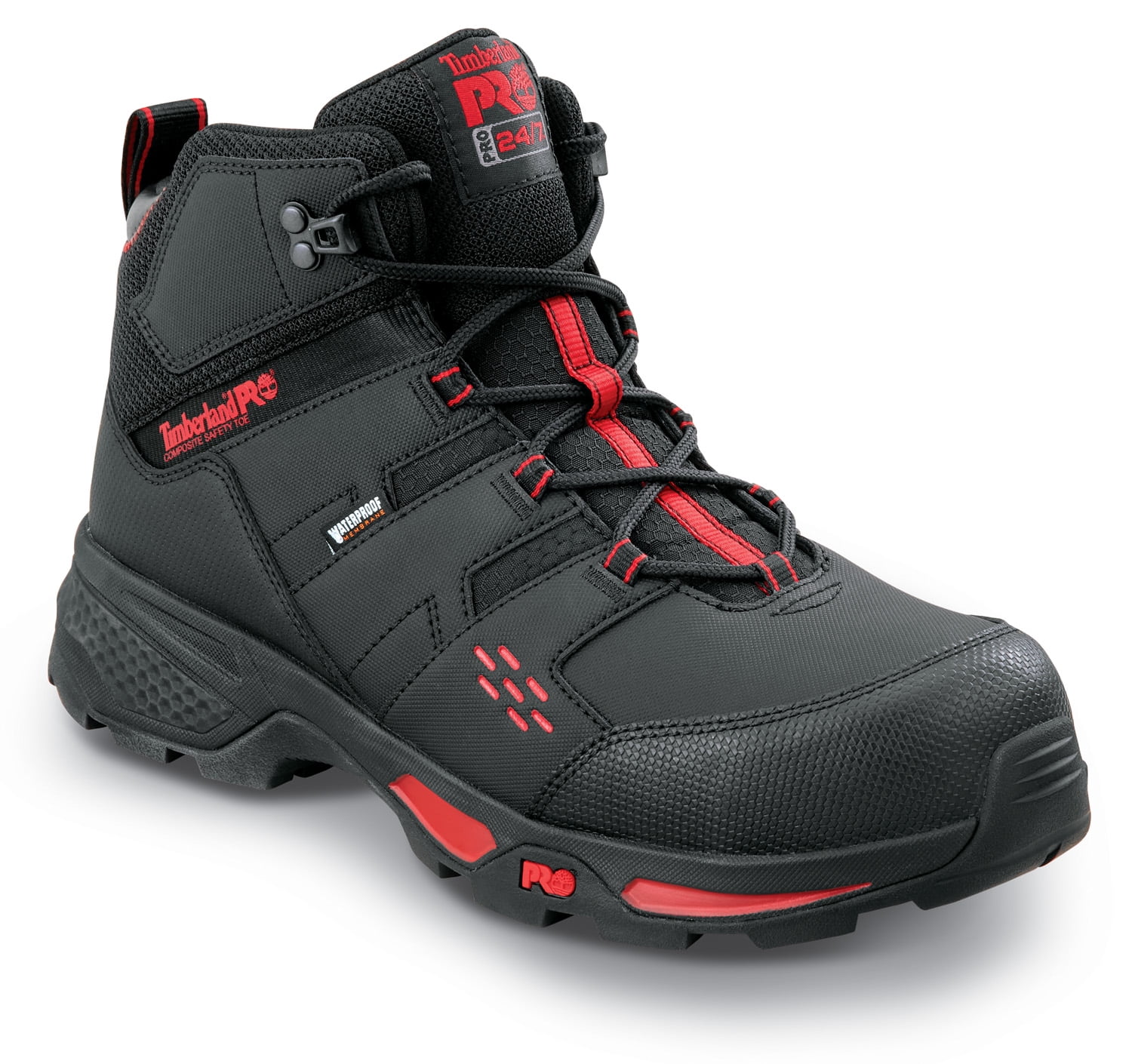 Timberland PRO Switchback LT, Men's, Black/Red, Comp Toe, EH, WP, Hiker ...
