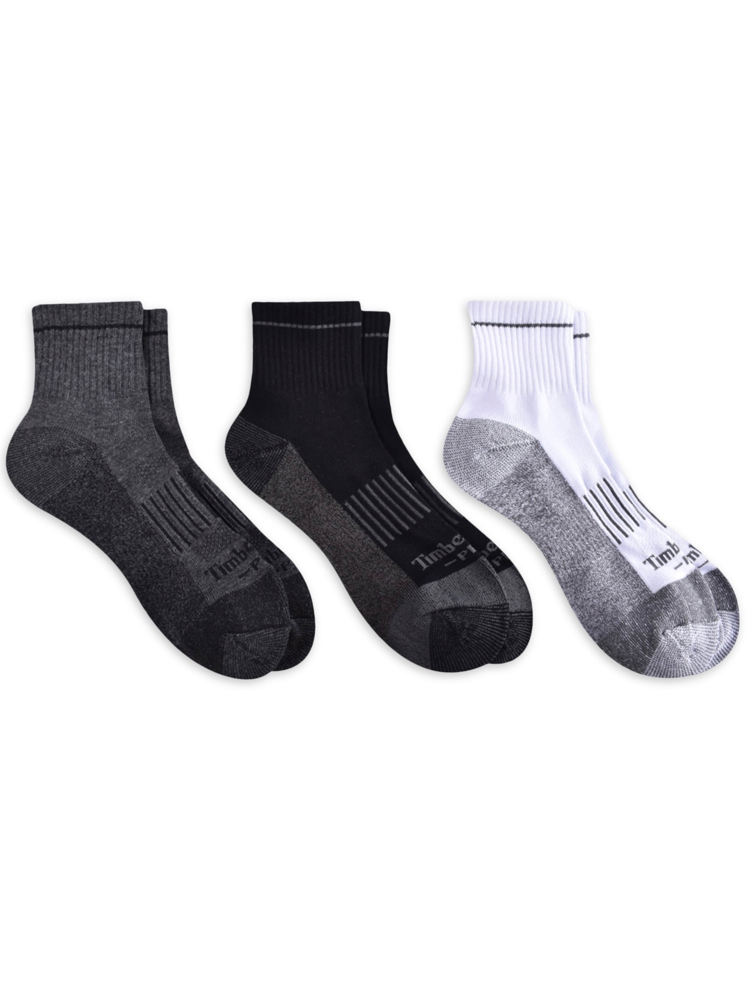 Timberland Pro, adult men's, 3-pack multi colored quarter socks, size L ...