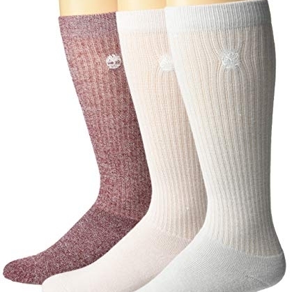 Timberland womens 3-pack Ribbed Full Comfort Boot Socks Light/Pastel ...