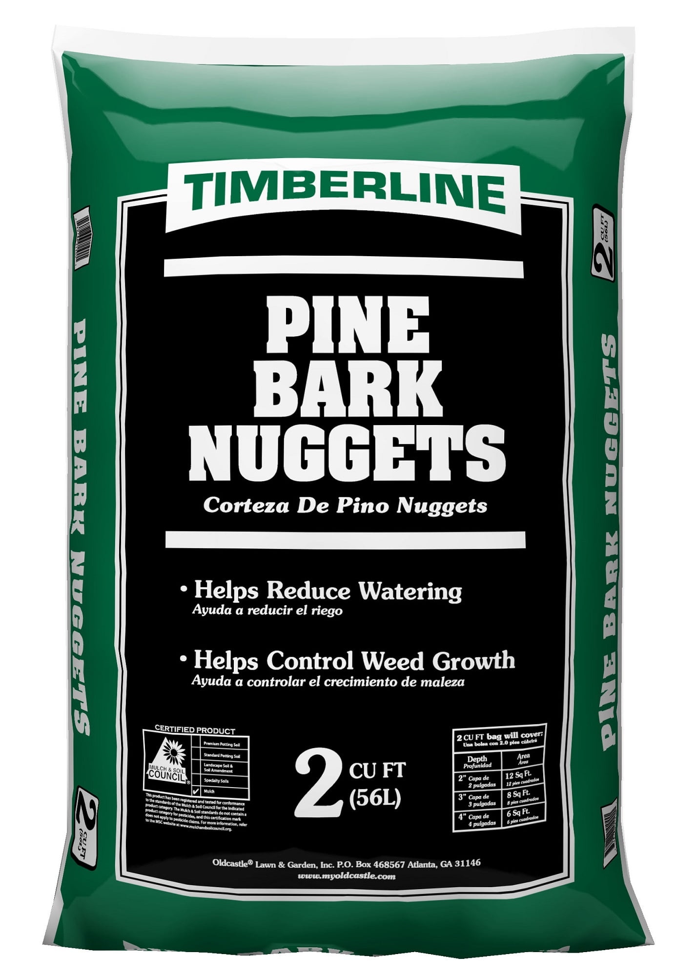 Timberline All Natural Pine Bark Nuggets 2 Cubic Foot Mulch Landscape ...