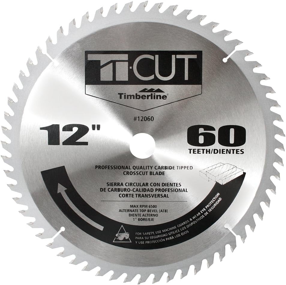 Timberline - Ti-Cut Saw 12"/60T ATB 1" (12060) - Walmart.com