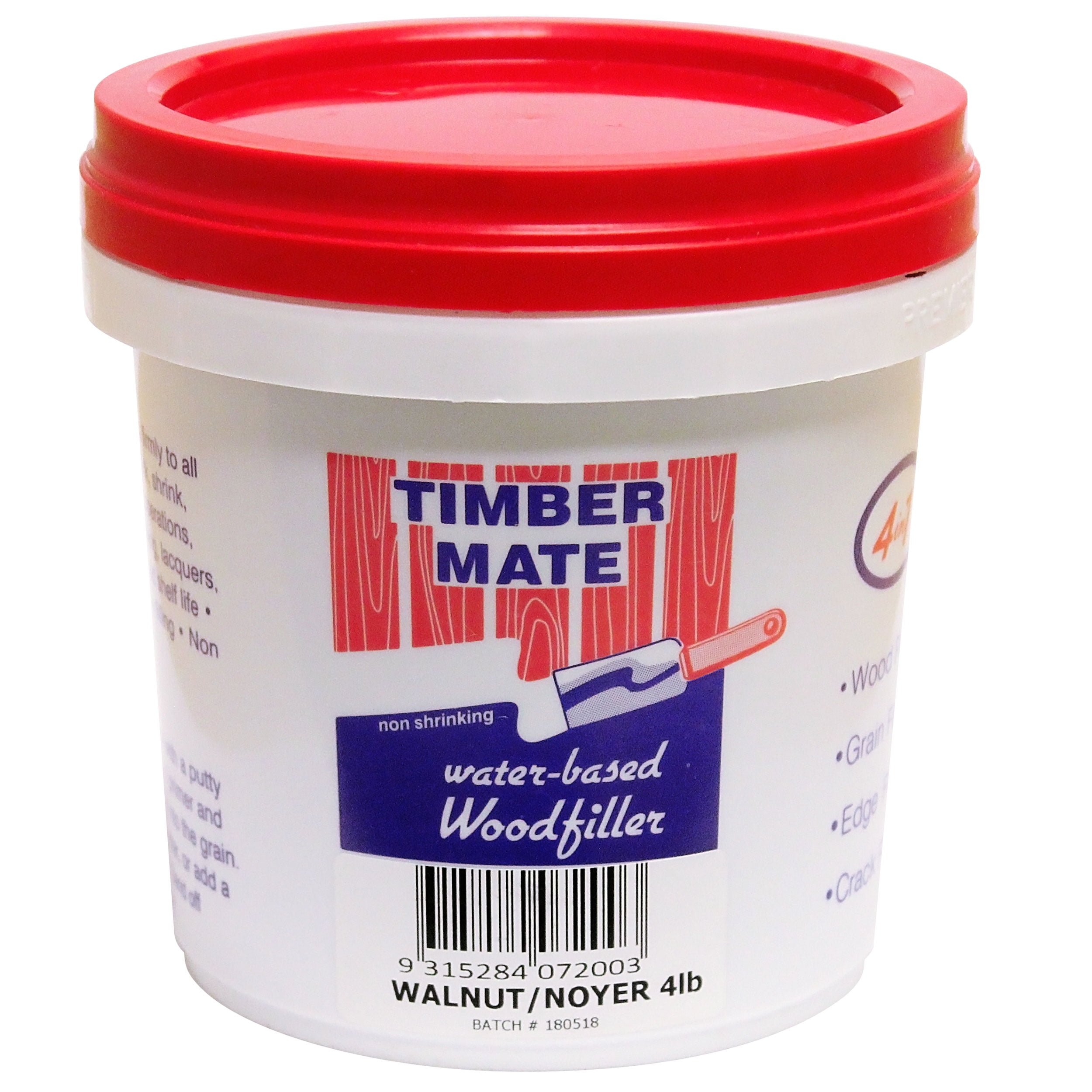 Timbermate Water Based Wood Filler, Walnut, 4Lb - Walmart.com