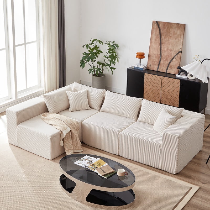 Timbernest 104" Modular Sectional Couch, Modern Boneless Couch for ...