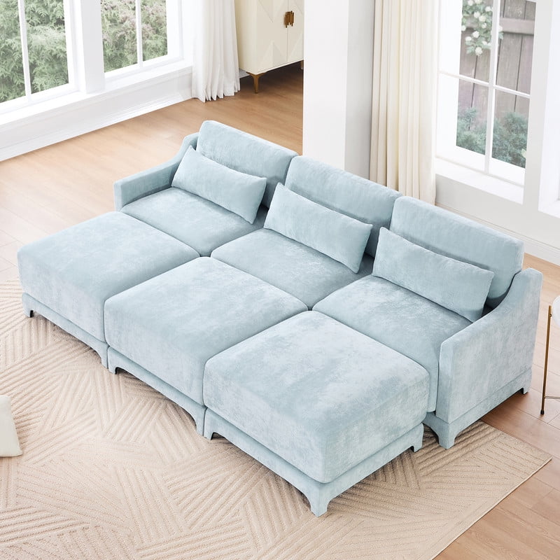 Timbernest 105.9" Modular Sectional Sofa, 3 Seater Convertible ...