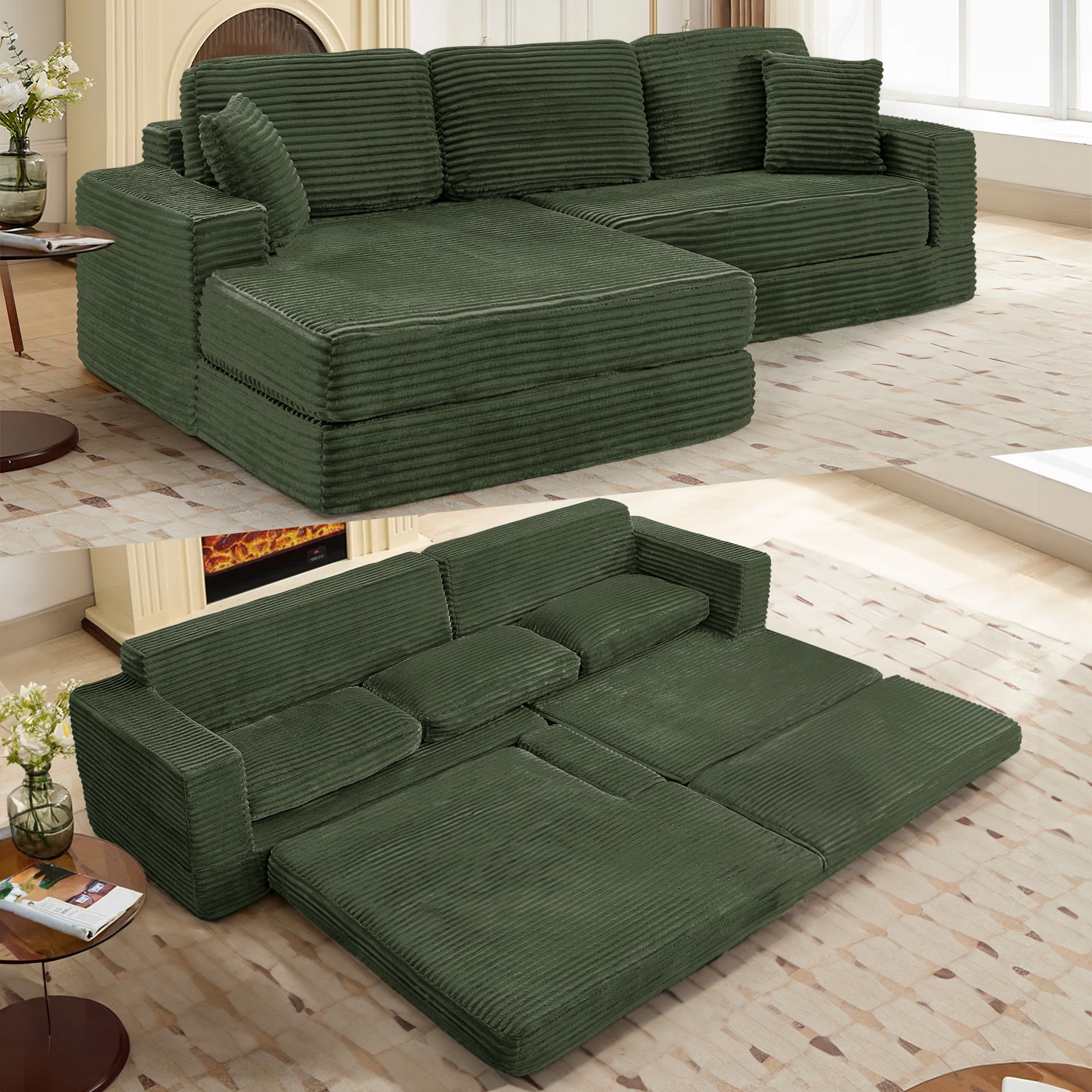 Timbernest 112" Sectional Couches for Living Room, L Shaped Modular ...
