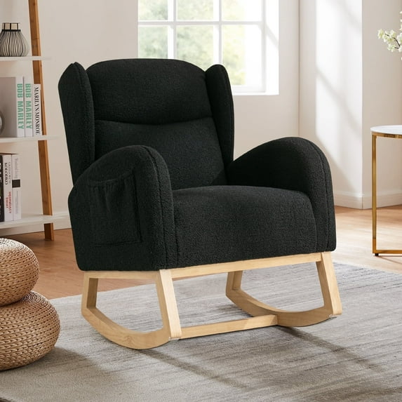 Timbernest Rocking Chair Nursery, Wingback Glider Rocker, 28" Wide ...