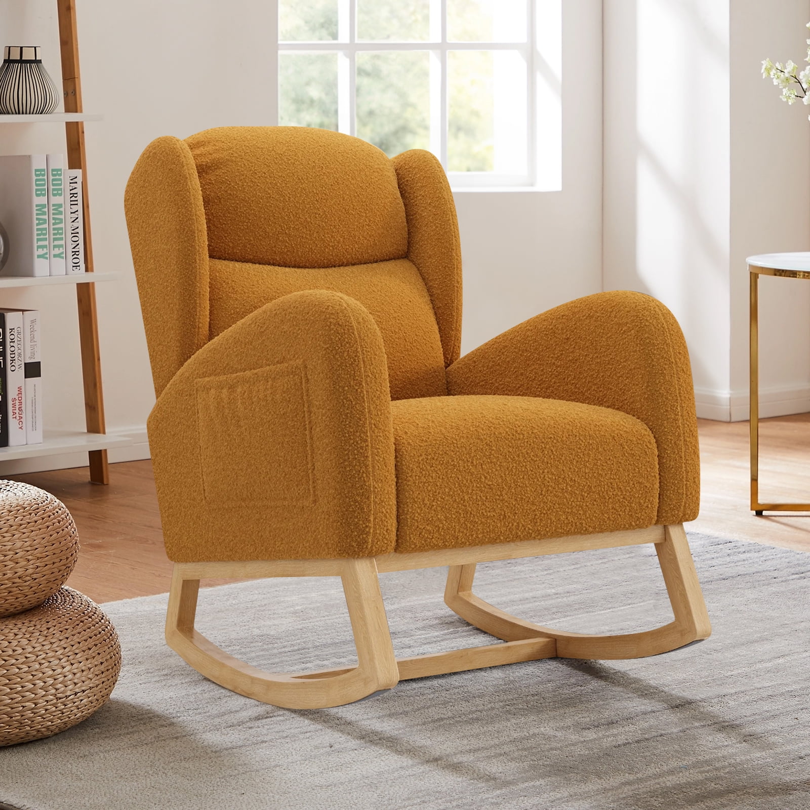 Timbernest Rocking Chair Nursery, Wingback Glider Rocker, 28" Wide ...