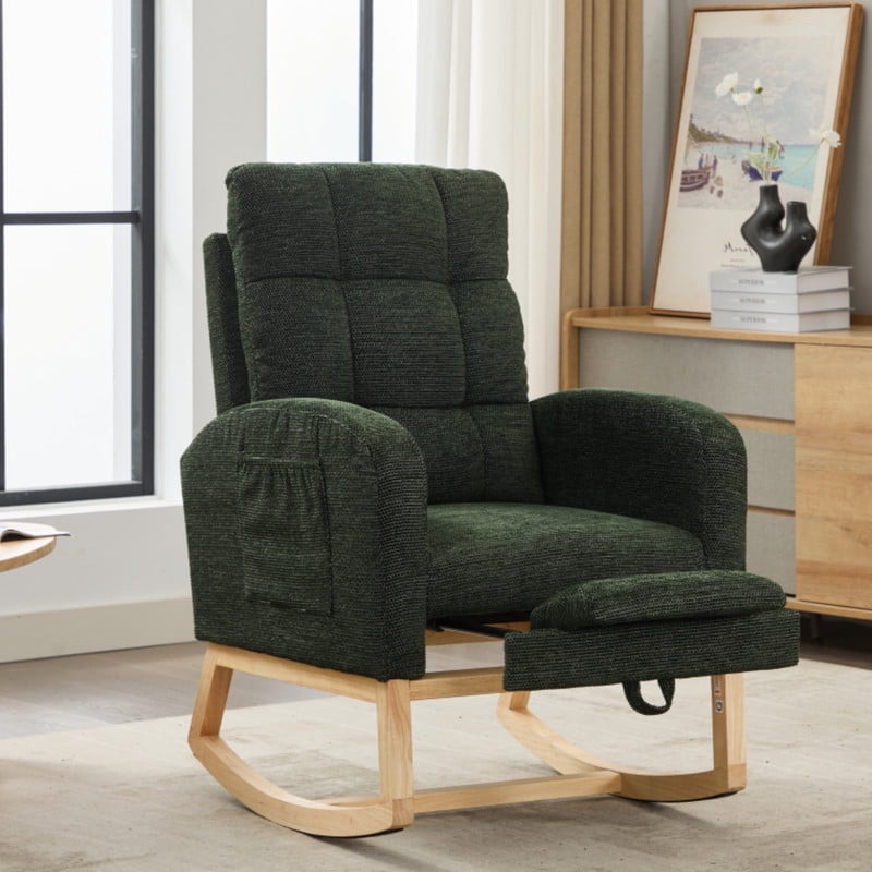 Timbernest Rocking Chair, Upholstered Glider Rocker for Nursery with ...
