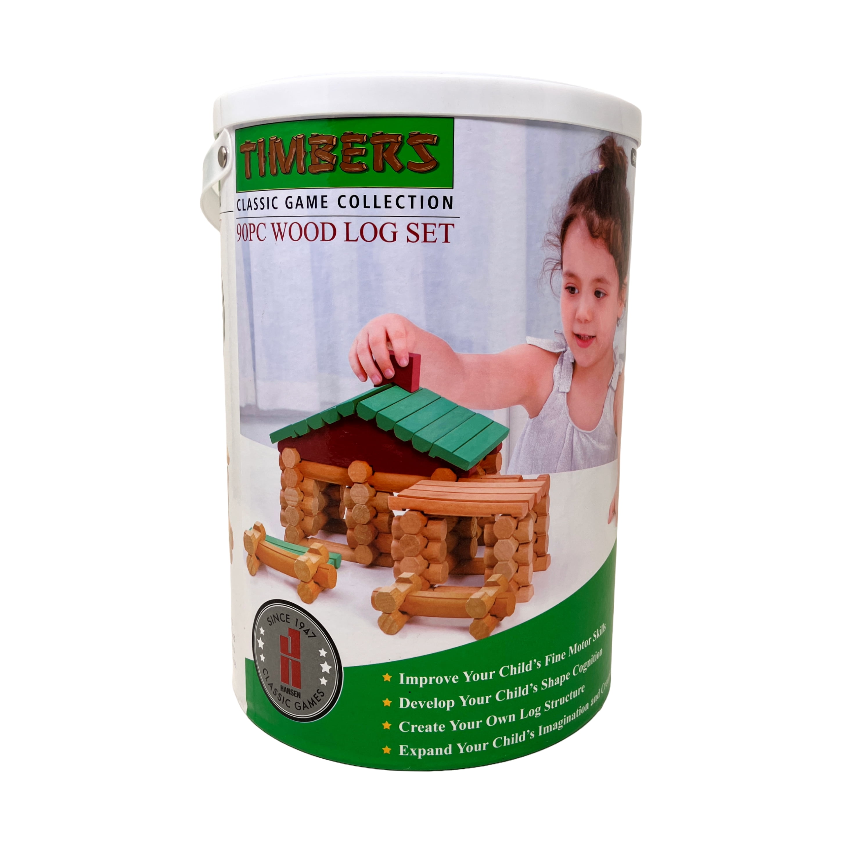 John N. Hansen Co. Classic Game Collection - Timbers 90 Pc Wood Log Set ...