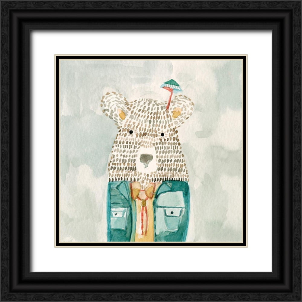 Timbrook, Natalie 15x15 Black Ornate Wood Framed with Double Matting ...