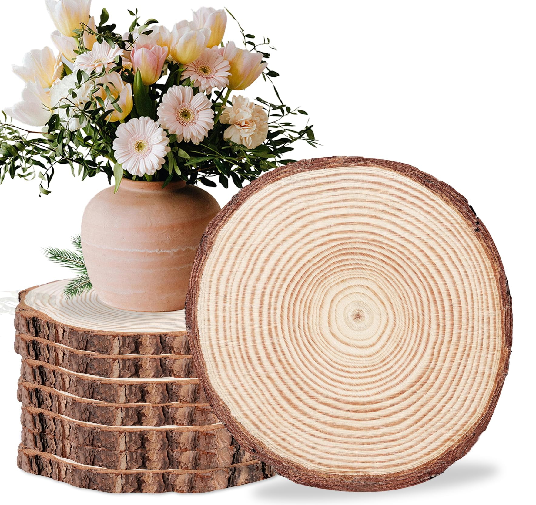 Timburst 8 Pack 8 9 Inches Wood Centerpieces For Tables Rustic Wood