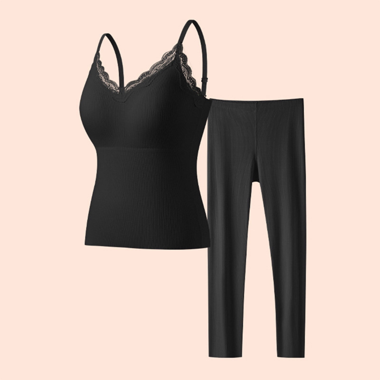 Timdgard 2 Piece Sets for Women Lace Camisole with Bras Pants Slim ...