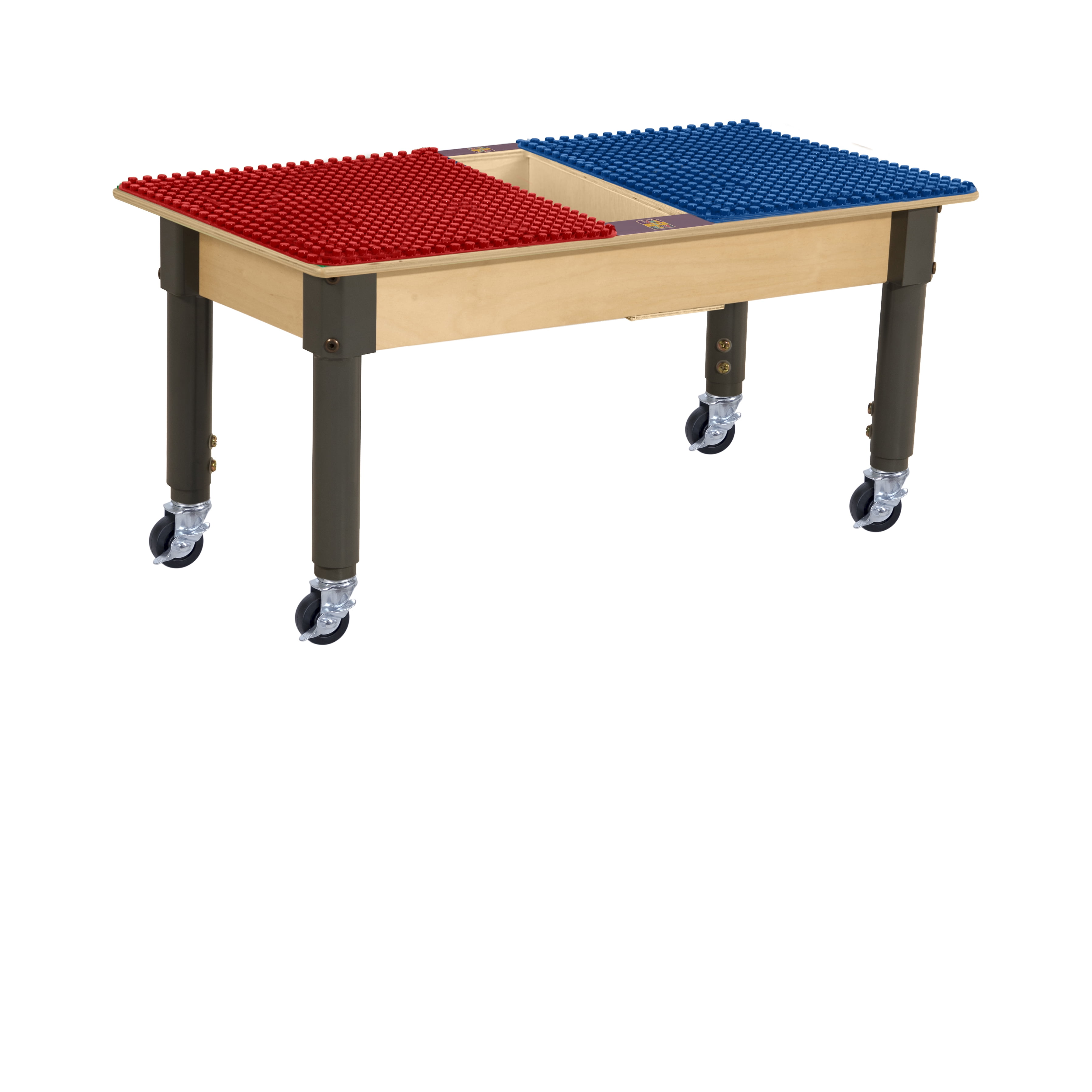 Time-2-Play 30.75"x15.5" Rectangular School Activity Table, Red & blue ...