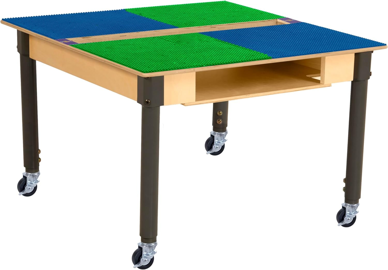 Time-2-Play 30.75"x15.5" Rectangular School Activity Table, Red & blue ...