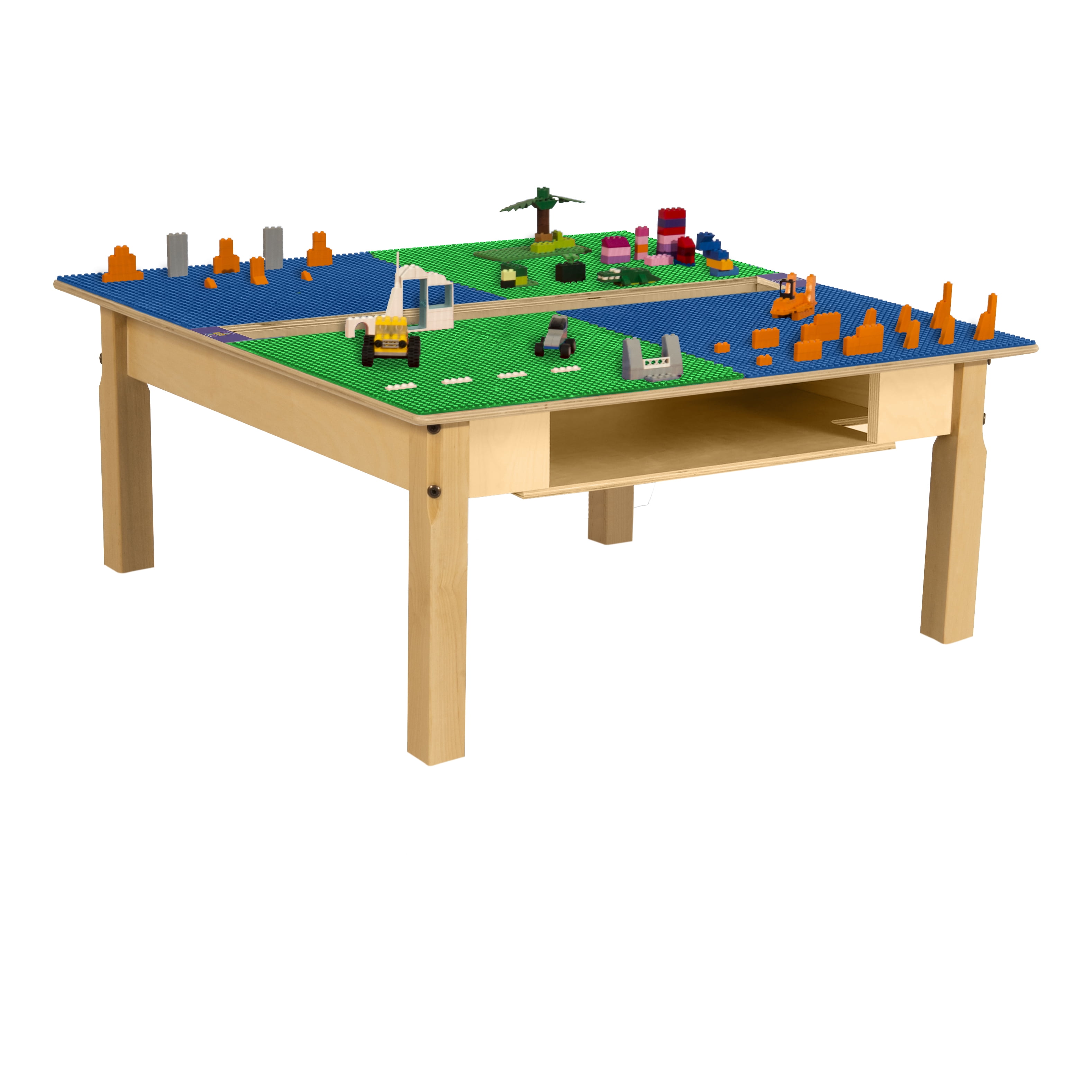 Time-2-Play 35" Square Blue N Green Lego Compatible Blocks Play Table ...