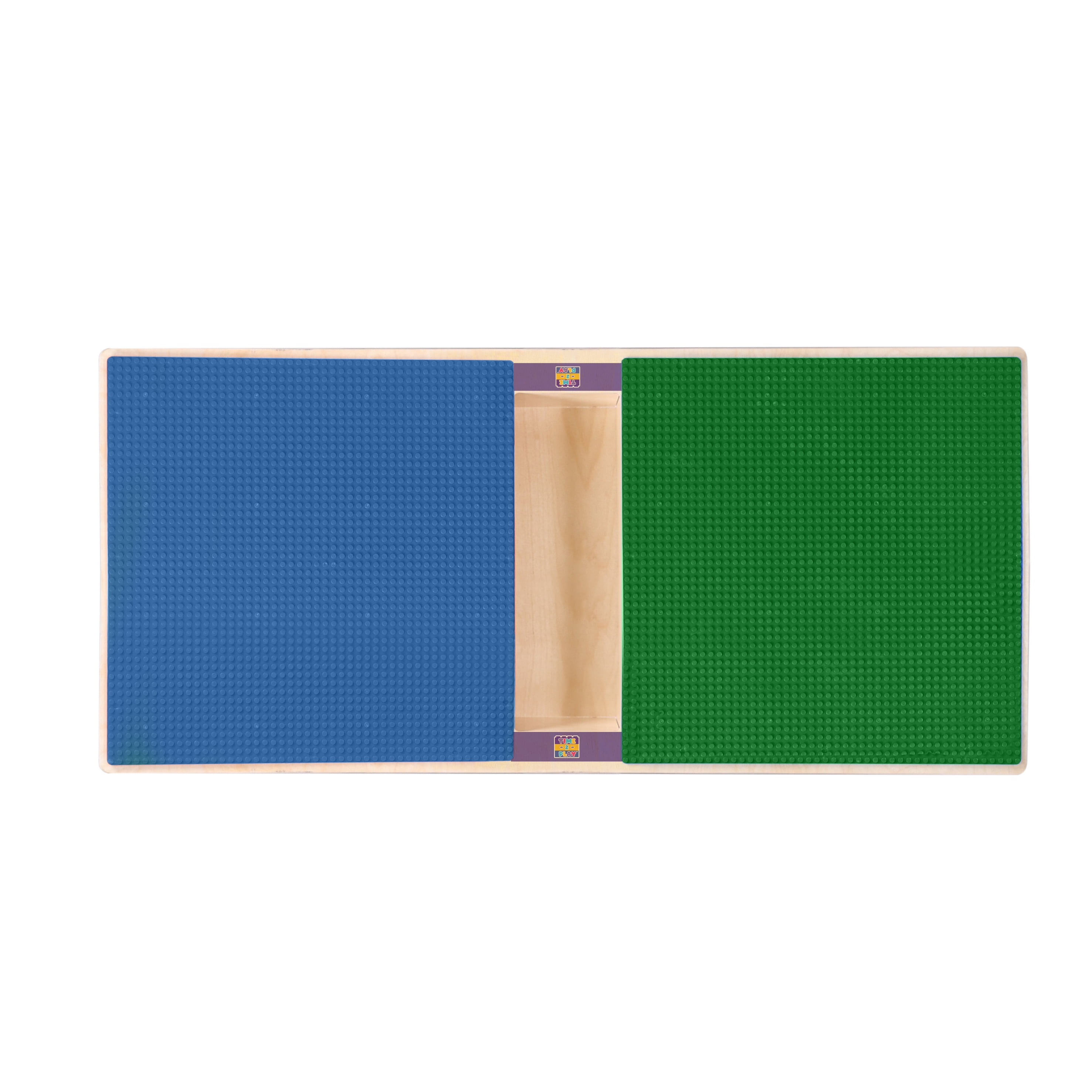 Time-2-Play 35"W X 15.5"D Blue N Green Rectangular Plywood Lego ...