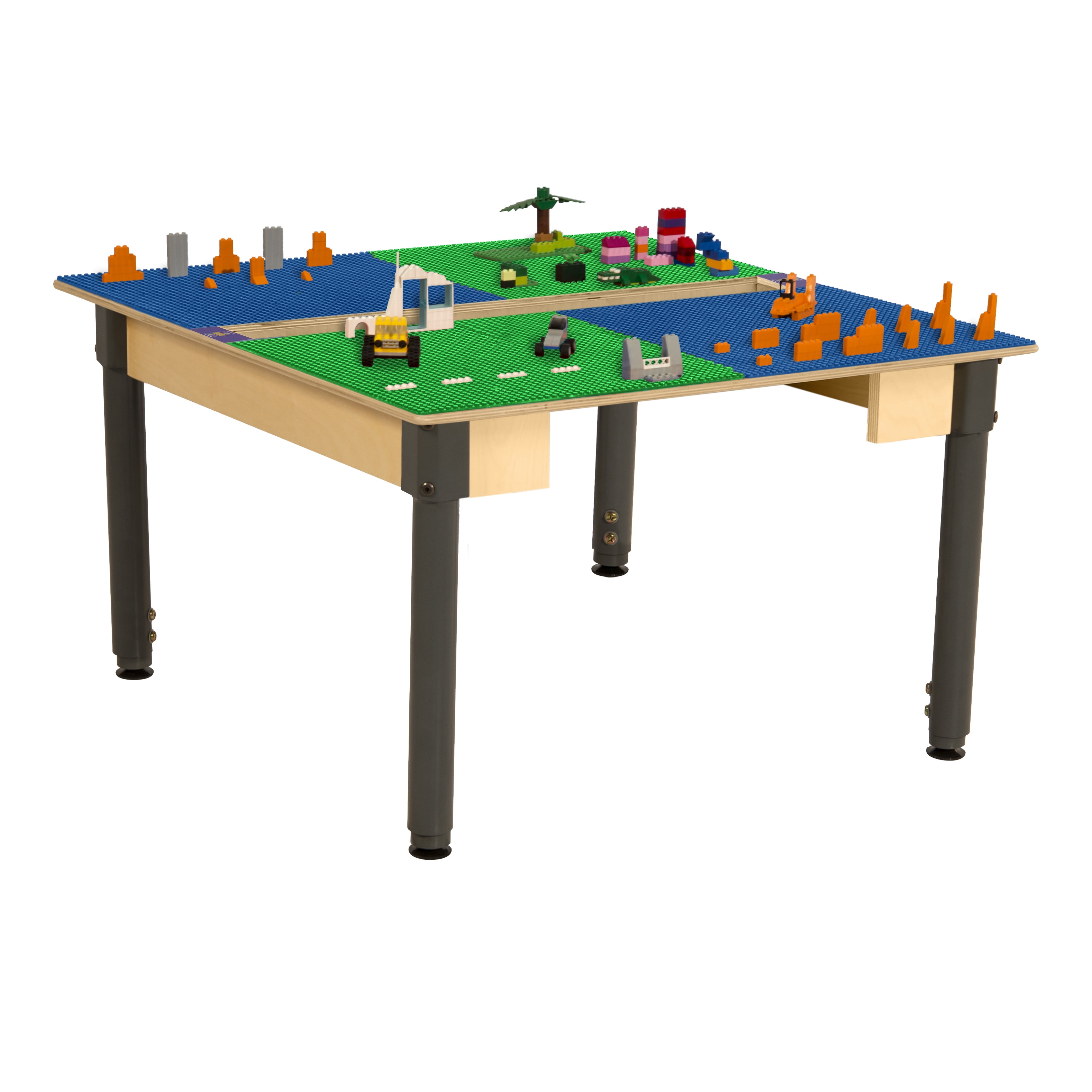 Time-2-Play Kids Birch Plywood Square Lego Compatible Play Table 35"W ...