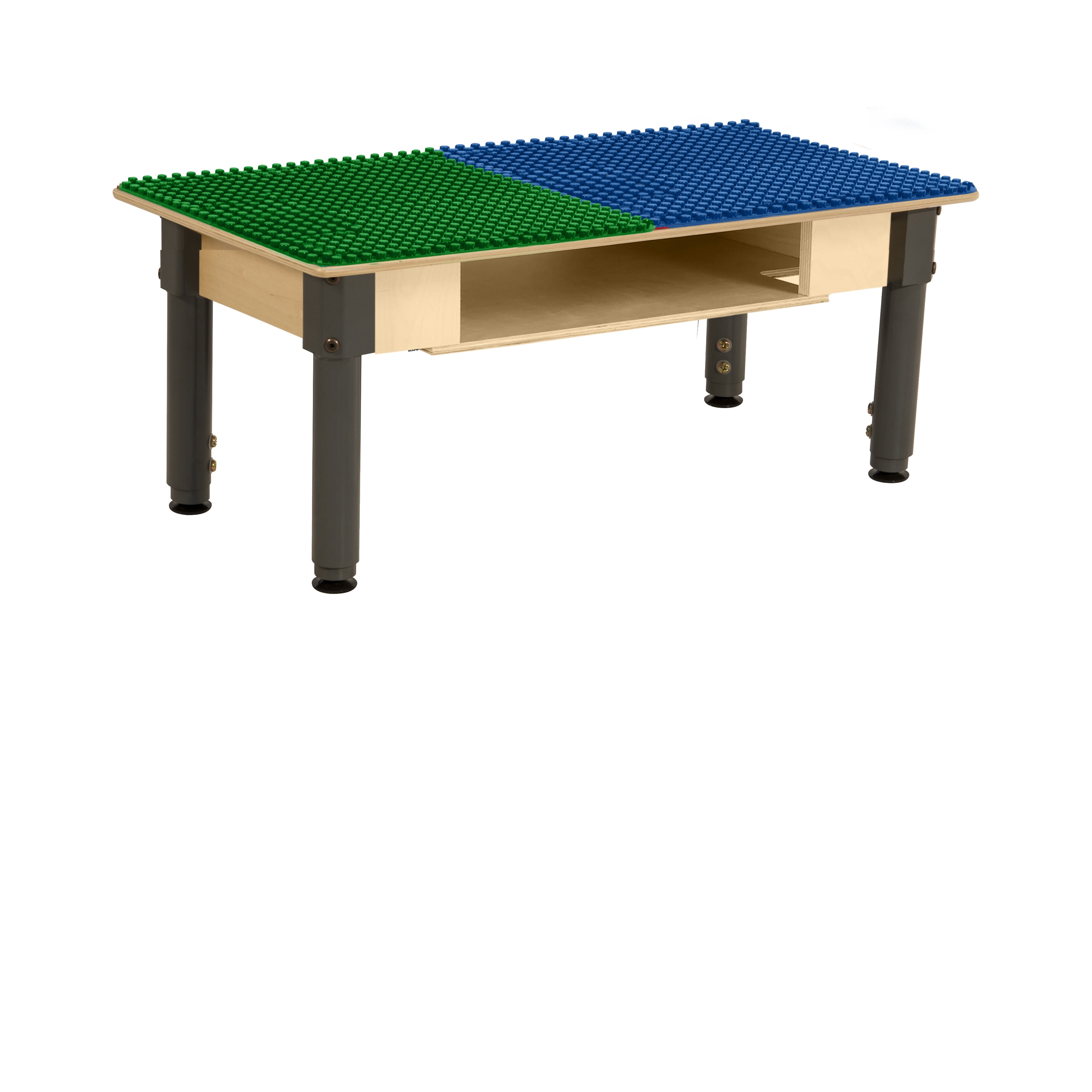 Time-2-Play Montessori Kids Play Table, Blue & Green Reactangular ...