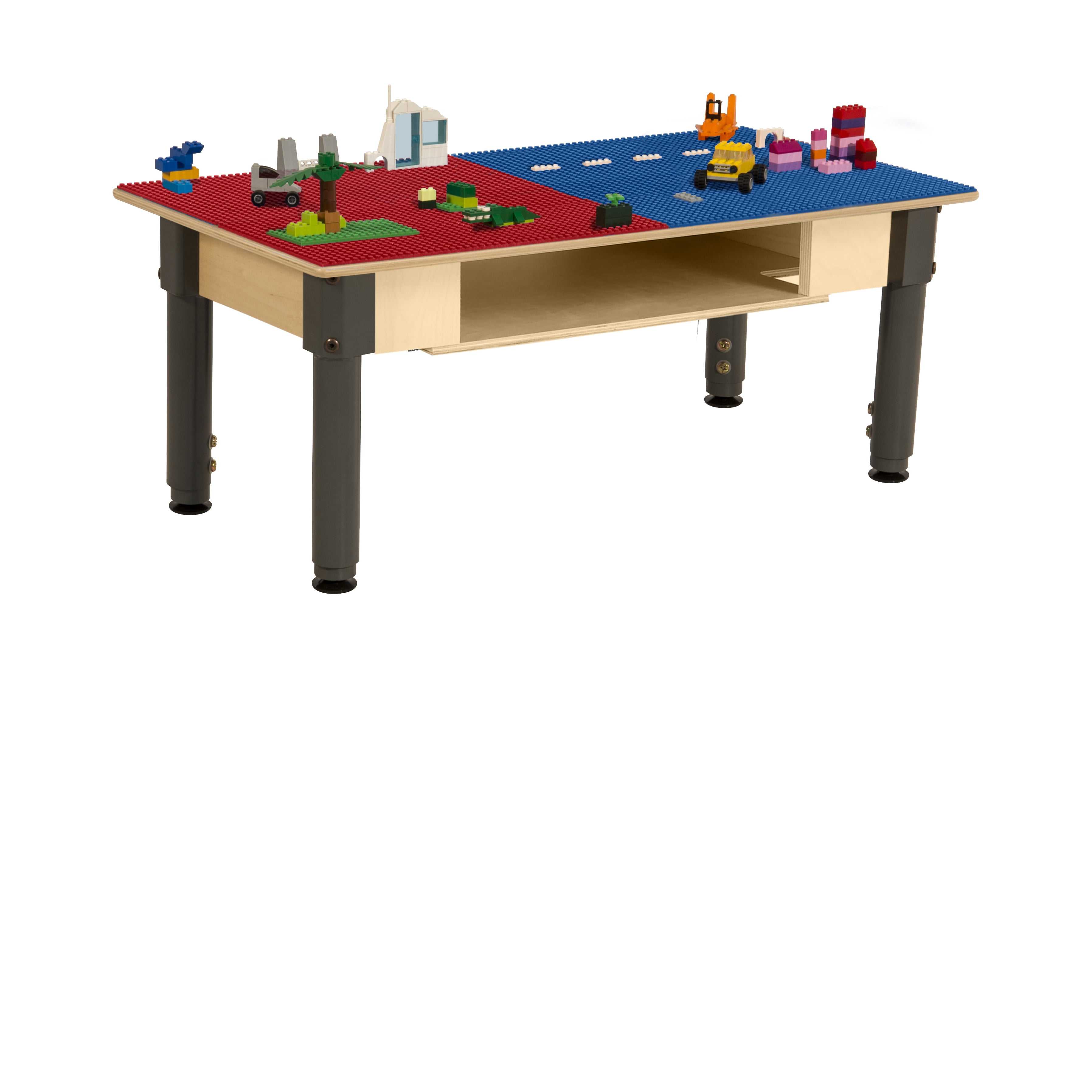 Time-2-Play Montessori Kids Play Table, Red & Blue Reactangular ...