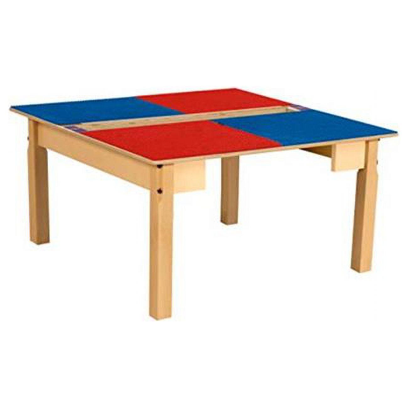 Time-2-Play Montessori Toddler's Table, 35" W Square Birch Plywood Red ...