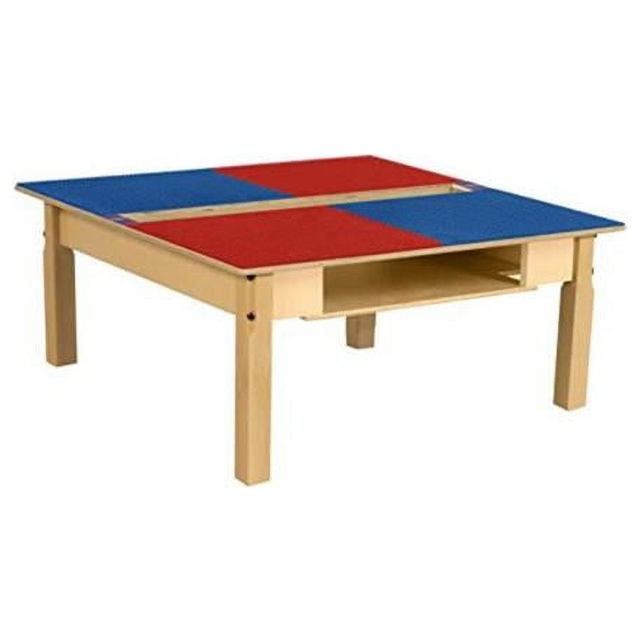 Time-2-Play Square Play Table with Trough, Shelf & 14 in. Legs & Duplo ...