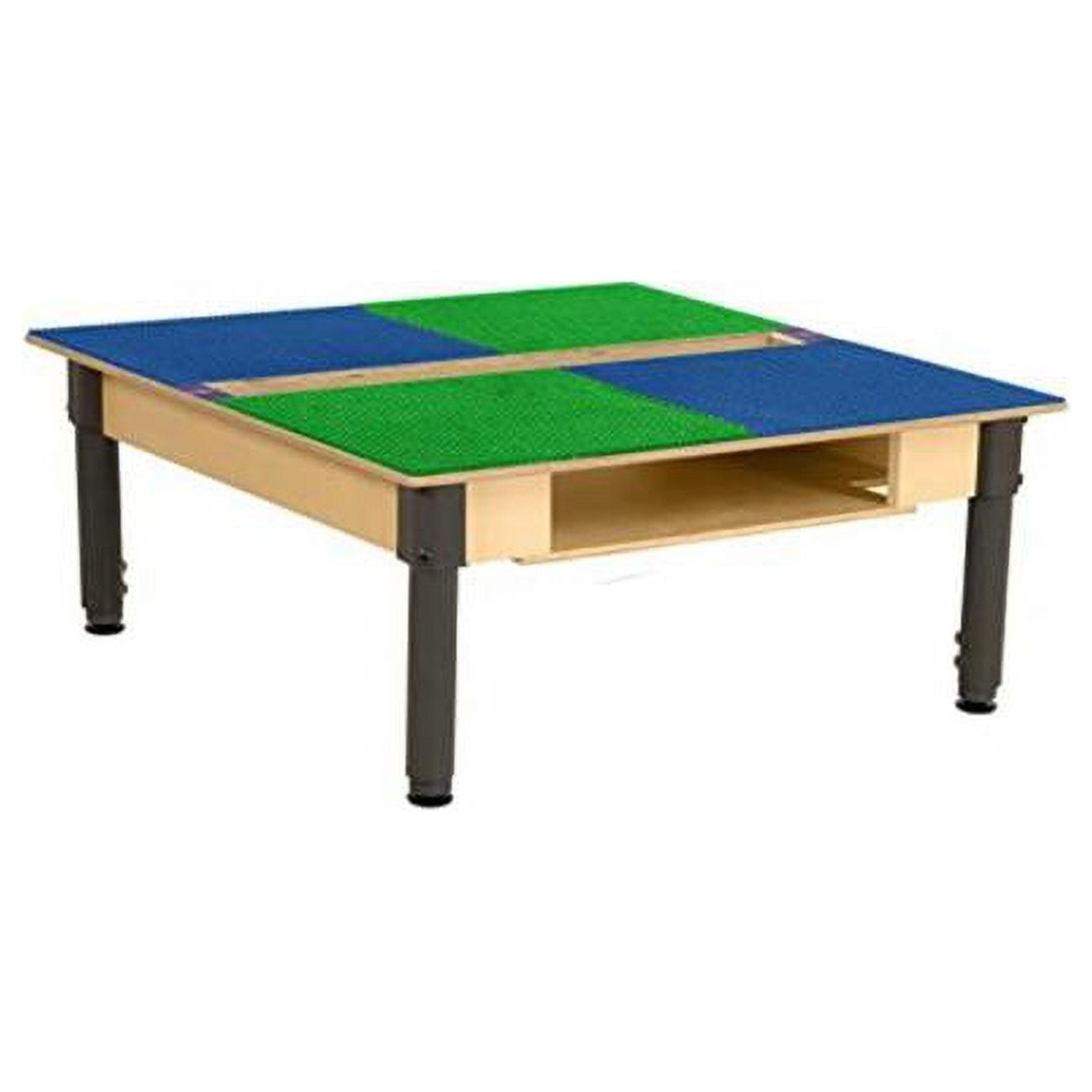 Time-2-Play Square Play Table with Trough, Shelf & Adjustable 12-17 in ...