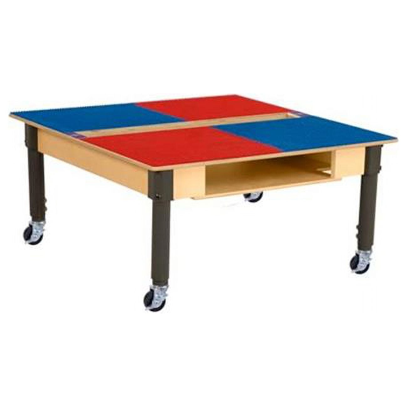 Time-2-Play Square Play Table with Trough, Shelf & Adjustable 12-17 in ...