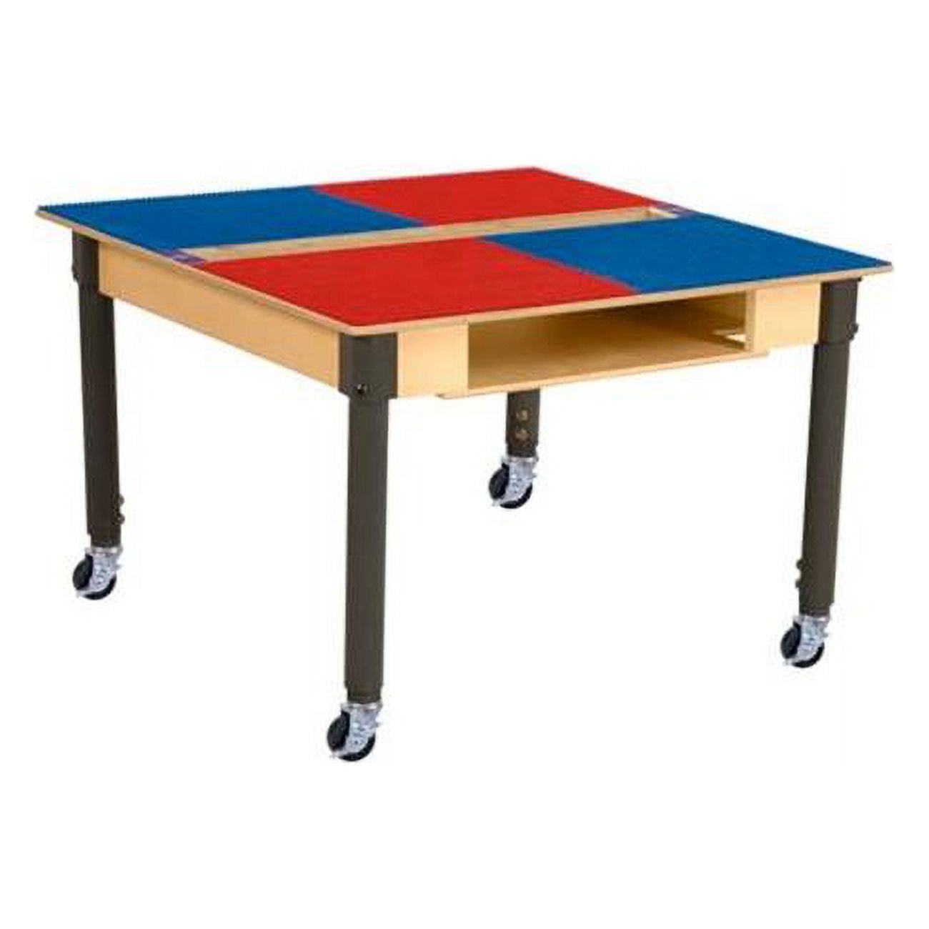 Time-2-Play Square Play Table with Trough, Shelf & Adjustable 18-29 in ...
