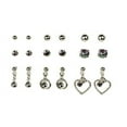 Time and Tru Multi Ear Pack 9 Pairs Stud Earrings Crystal Silver for Women - Walmart.com