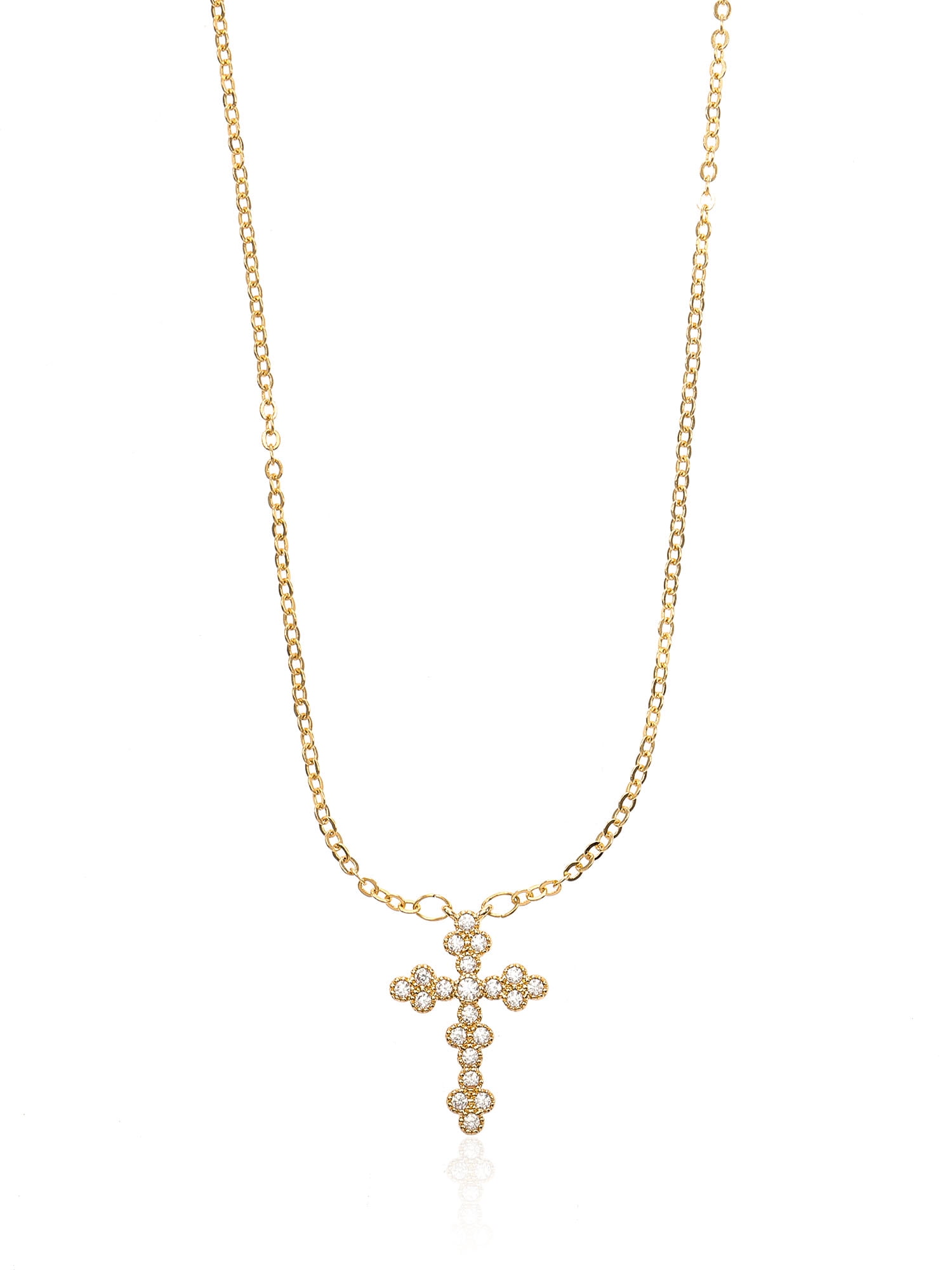 Time And Tru Gold Tone Cross Necklace - Walmart Business Supplies