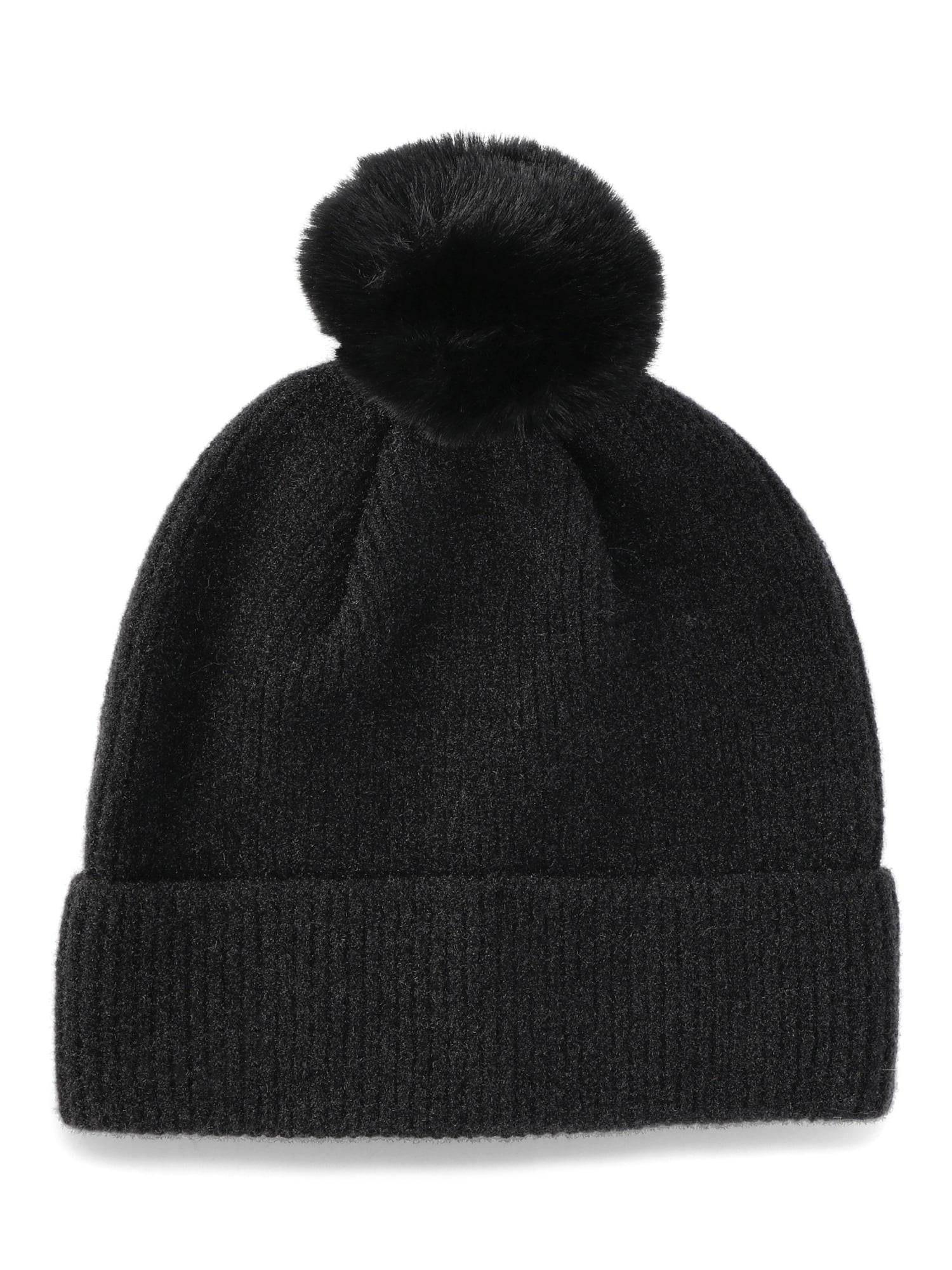 Time and Tru Women's Metallic Winter Beanie with Pom, Bare Beige ...