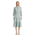 Time And Tru Women 3/4 Sleeve Midi Dress - Walmart.com