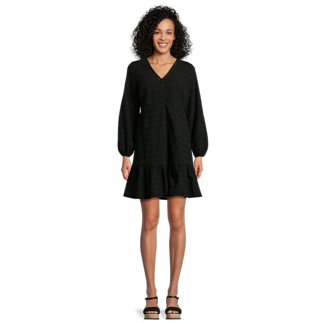 Time And Tru Women Tiered Mini Eyelet Dress - Walmart.com