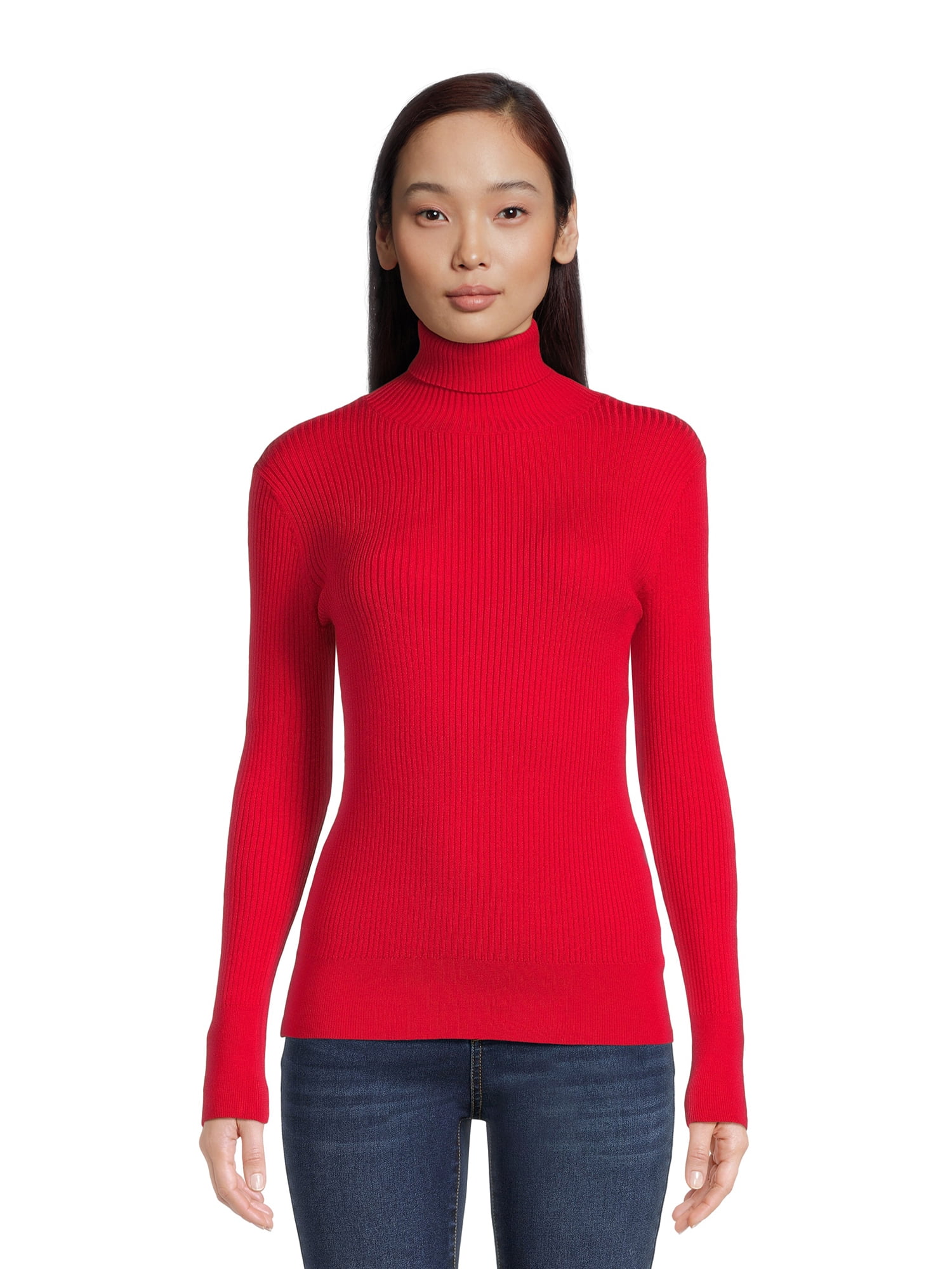 Time and Tru Women's Ribbed Knit Turtleneck, Sizes XS-XXXL - Walmart.com