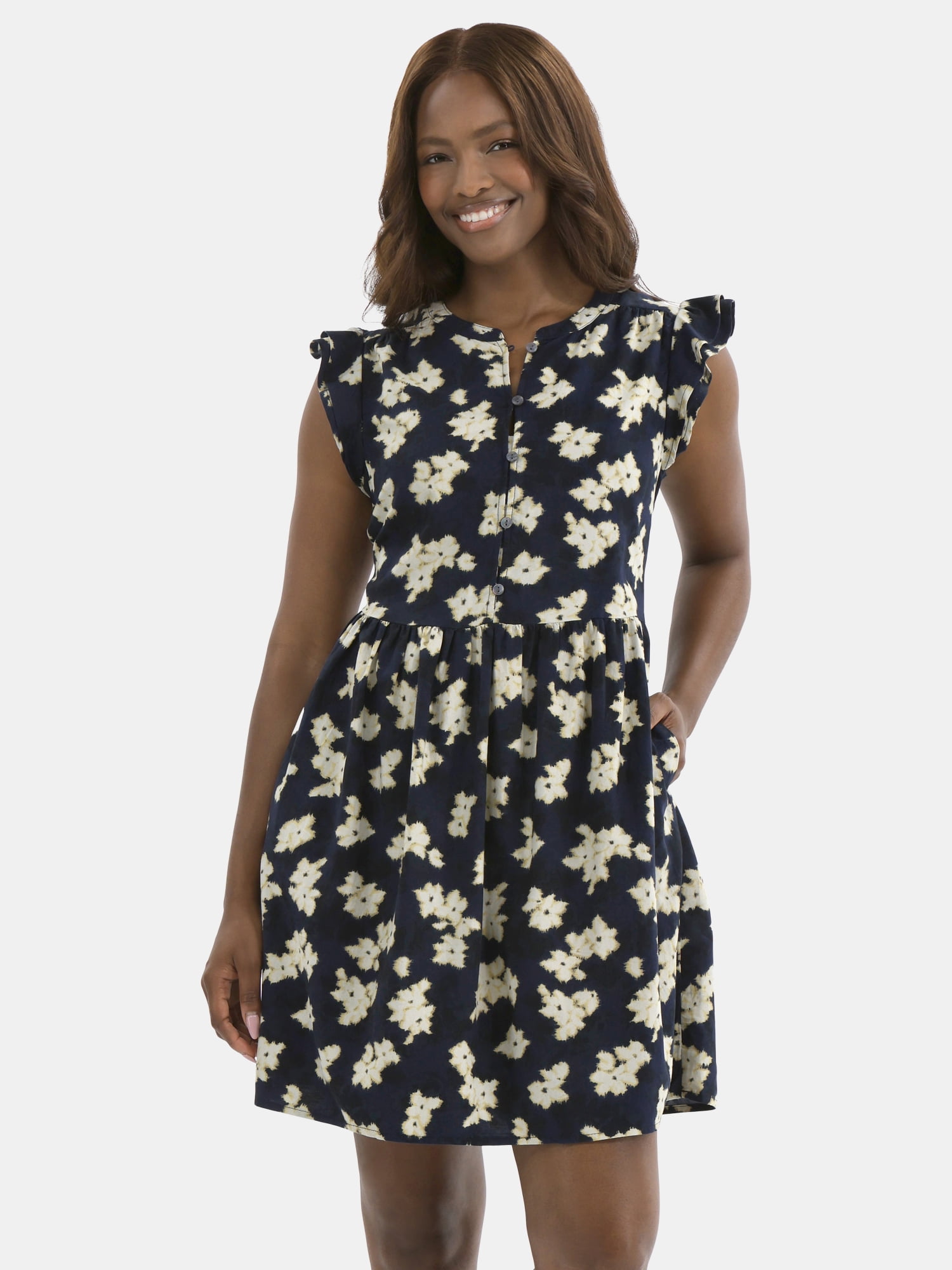 Time And Tru Flutter Sleeve Dress