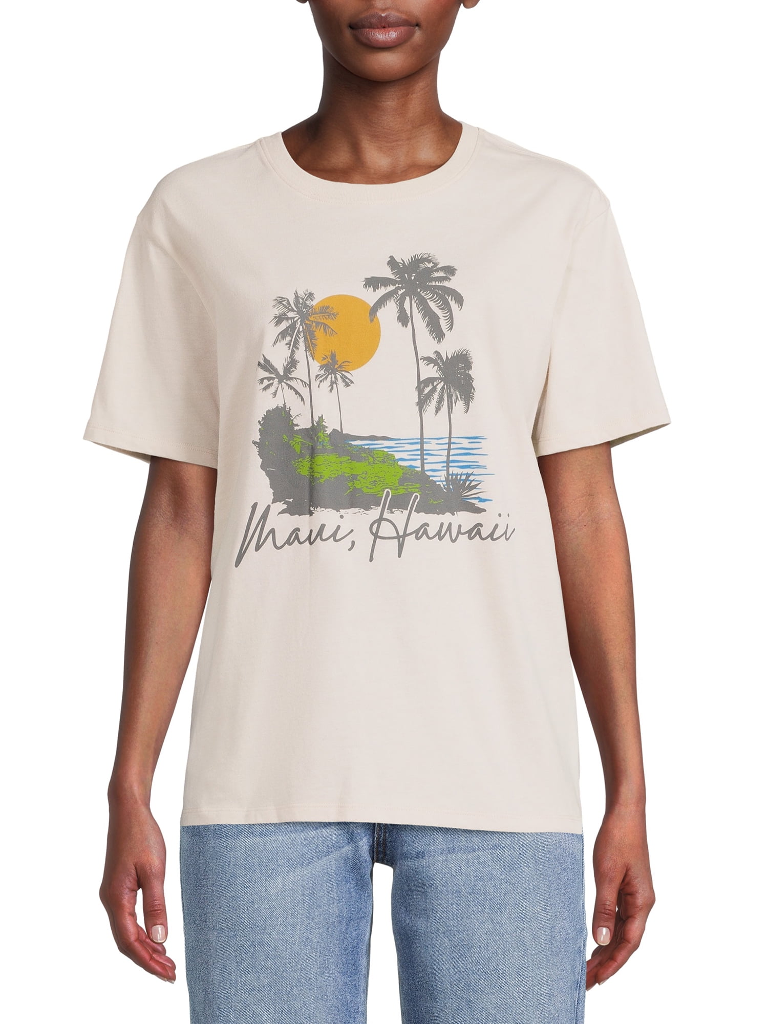 Time And Tru Women's Graphic Tee with Short Sleeves - Walmart.com