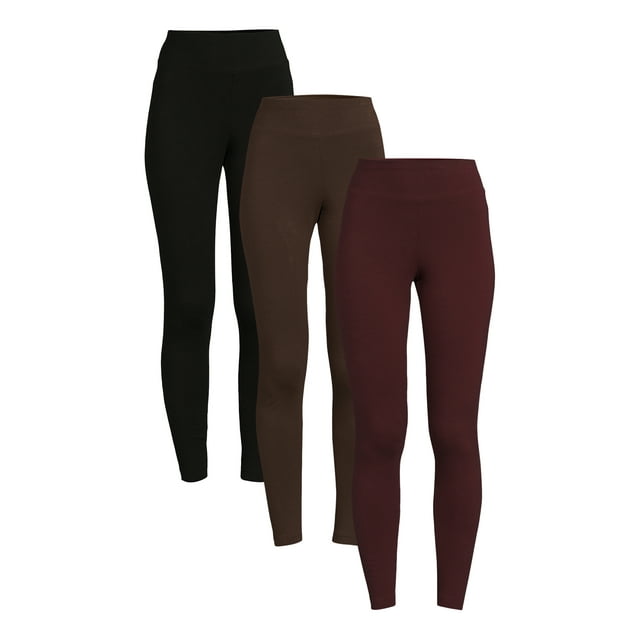 Time and Tru Women's High-Rise Ankle Knit Leggings, Available in 1, 2 ...