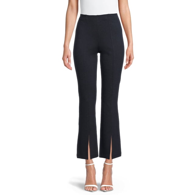 Time And Tru Women's Ponte Bootcut Pants with Front Slit - Walmart.com