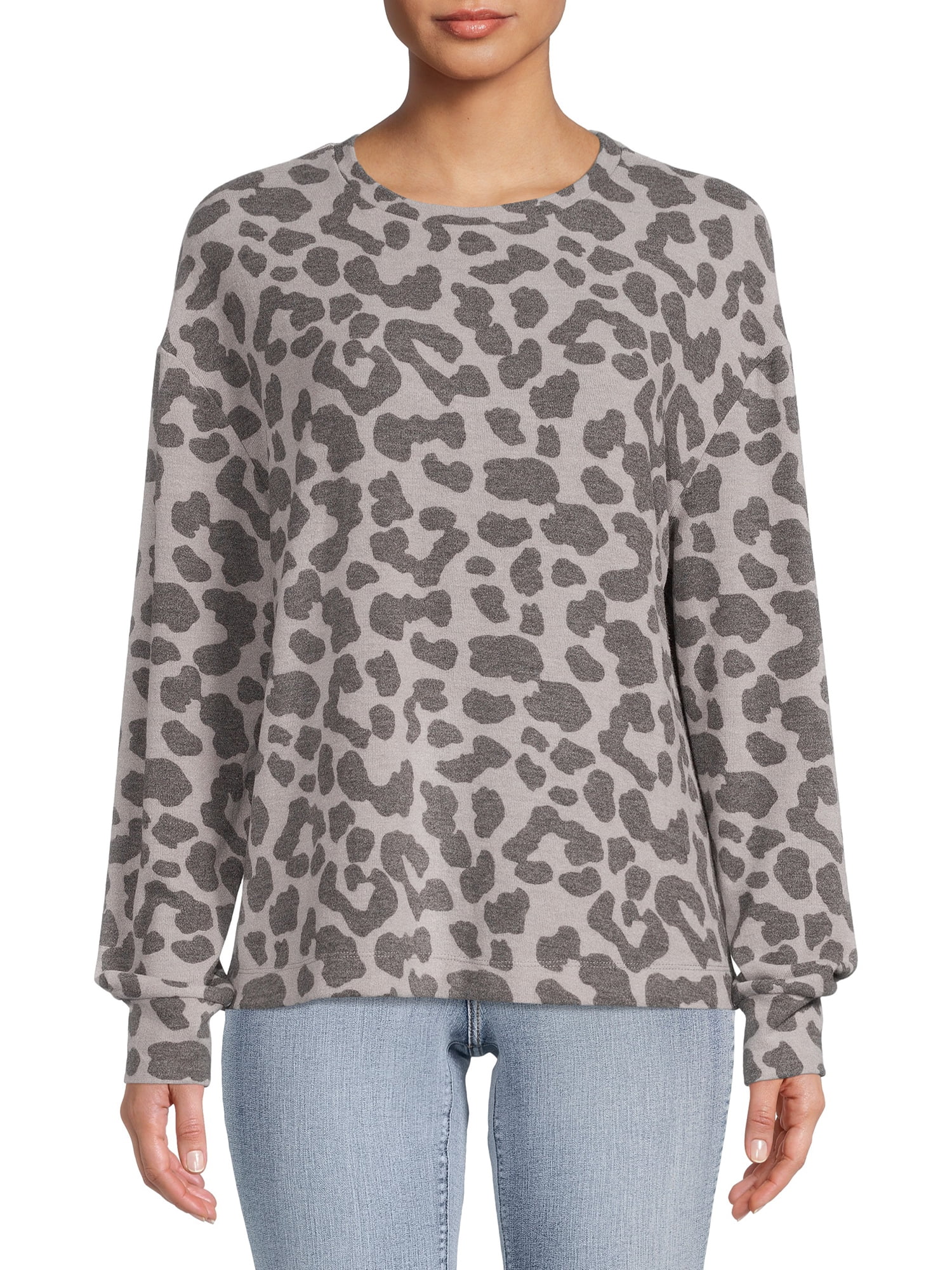 Time And Tru Women's Print Hacci Top - Walmart.com