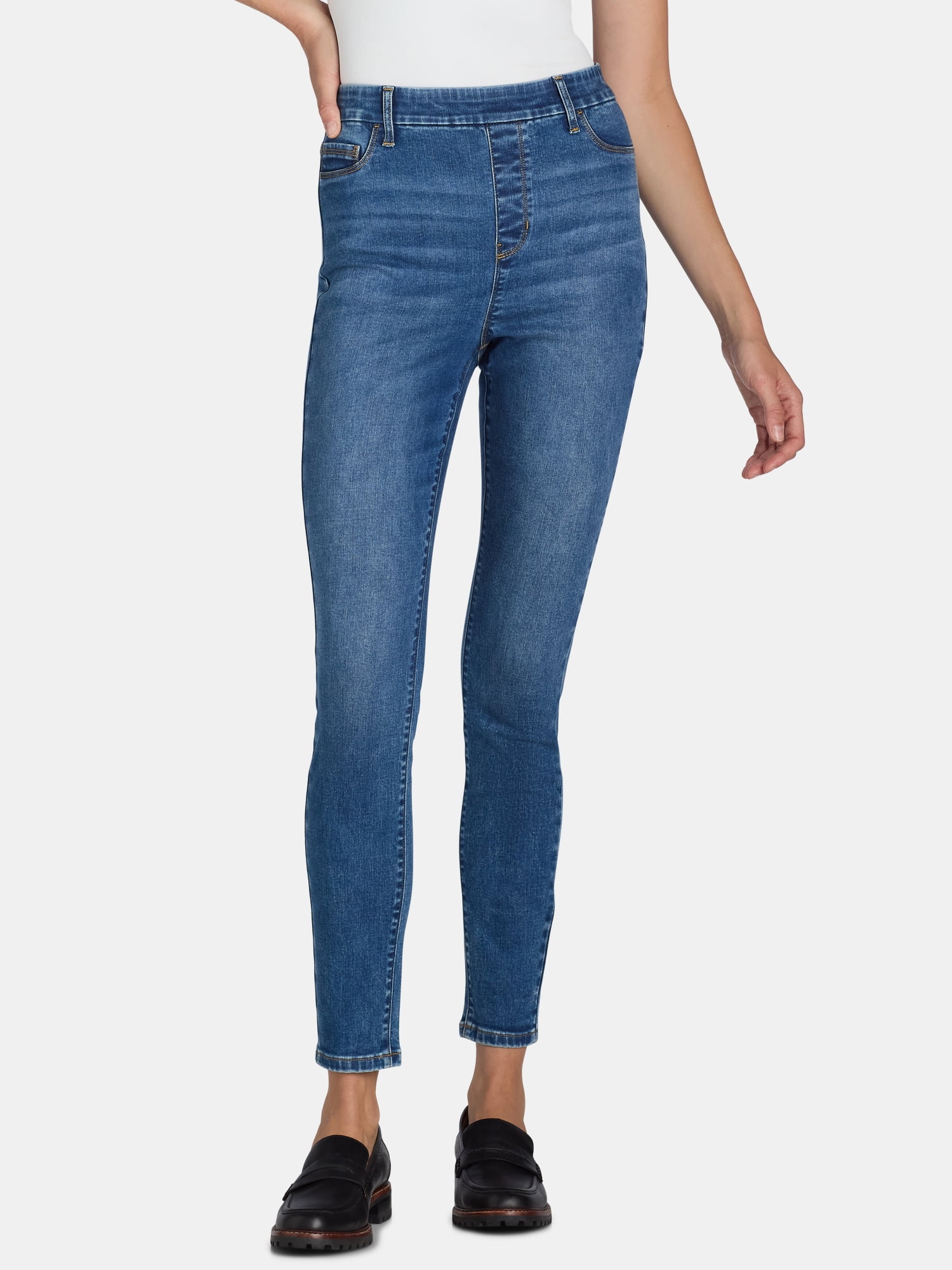 Time and Tru Women's High Rise Skinny Jeggings, 30” Inseam, Sizes XS ...